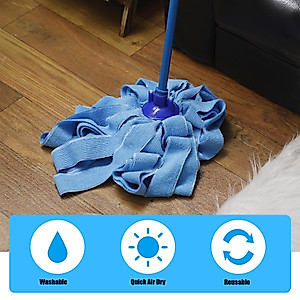 Yaomiao 12 Pcs Microfiber Mop Heads Replacement Cotton Cloth Mop Refill for 0.8" Diameter Mop Handle Floor Cleaning Wet Dry Mop Head Refills for Industrial Commercial Cleaning