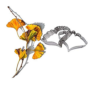 AK ART KITCHENWARE Gum Paste Flower Tools Ginkgo Leaf Cutter Set Cake Decorating Tools Stainless Steel Fondant Cutters for Bakery