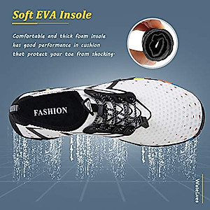 WateLves Water Shoes Mens Womens Beach Swim Shoes Quick-Dry Aqua Socks Pool Shoes for Surf Yoga Water Aerobics (A-White, 44)