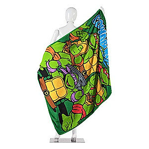 Nickelodeon's Teenage Mutant Ninja Turtles, "Cowabunga Dudes" Fleece Throw Blanket, 46" x 60", Multi Color
