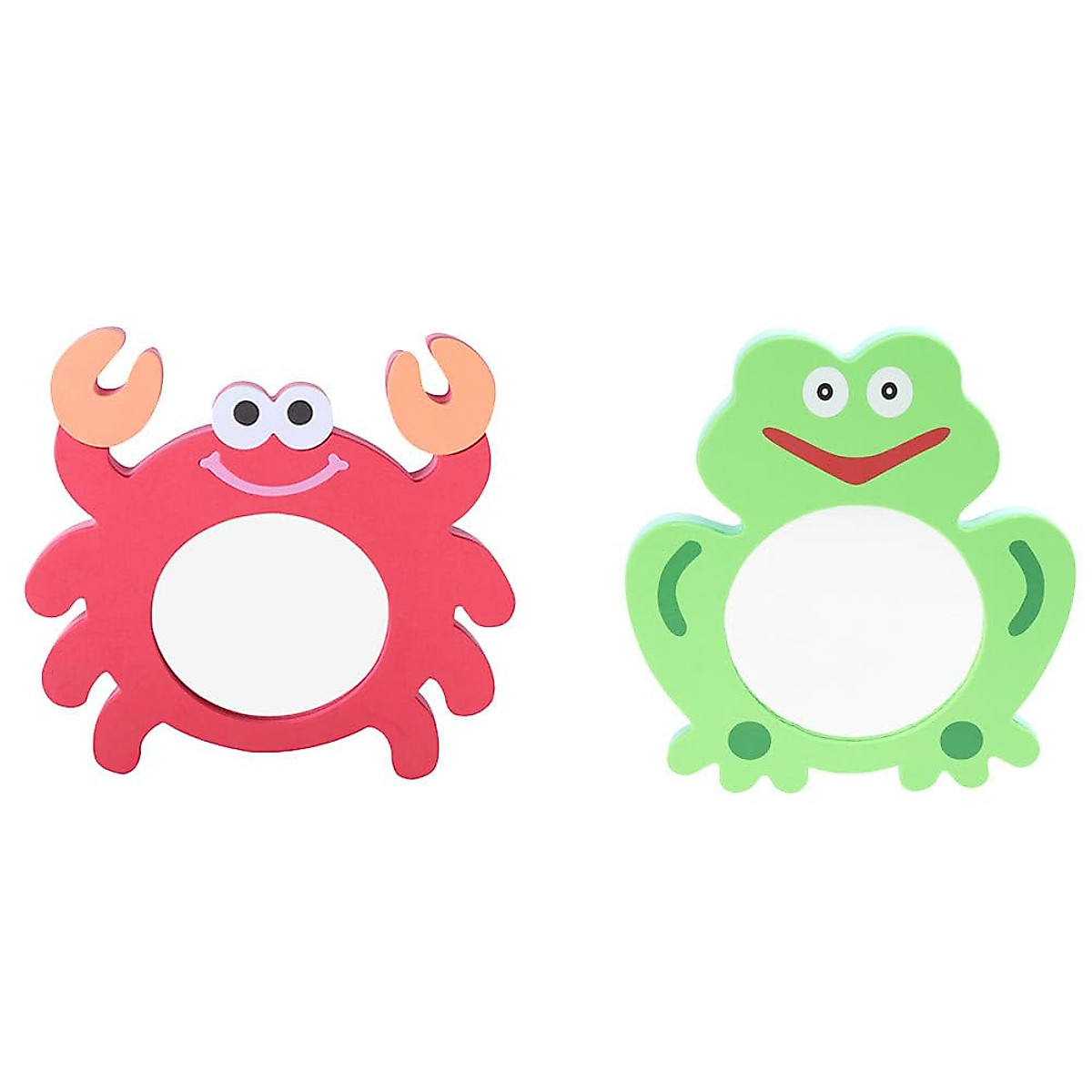 2pcs Mirror Bath Toy Baby Toddler Cartoon Frog Crab Mirror Bathing Plaything Water Toy for Kids Toddler