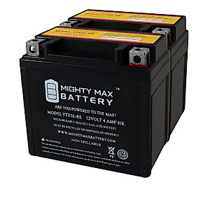 Mighty Max Battery YTX5L-BS 12V 4AH Replaces Super Start Power Sports BTX5L-BS - 2 Pack