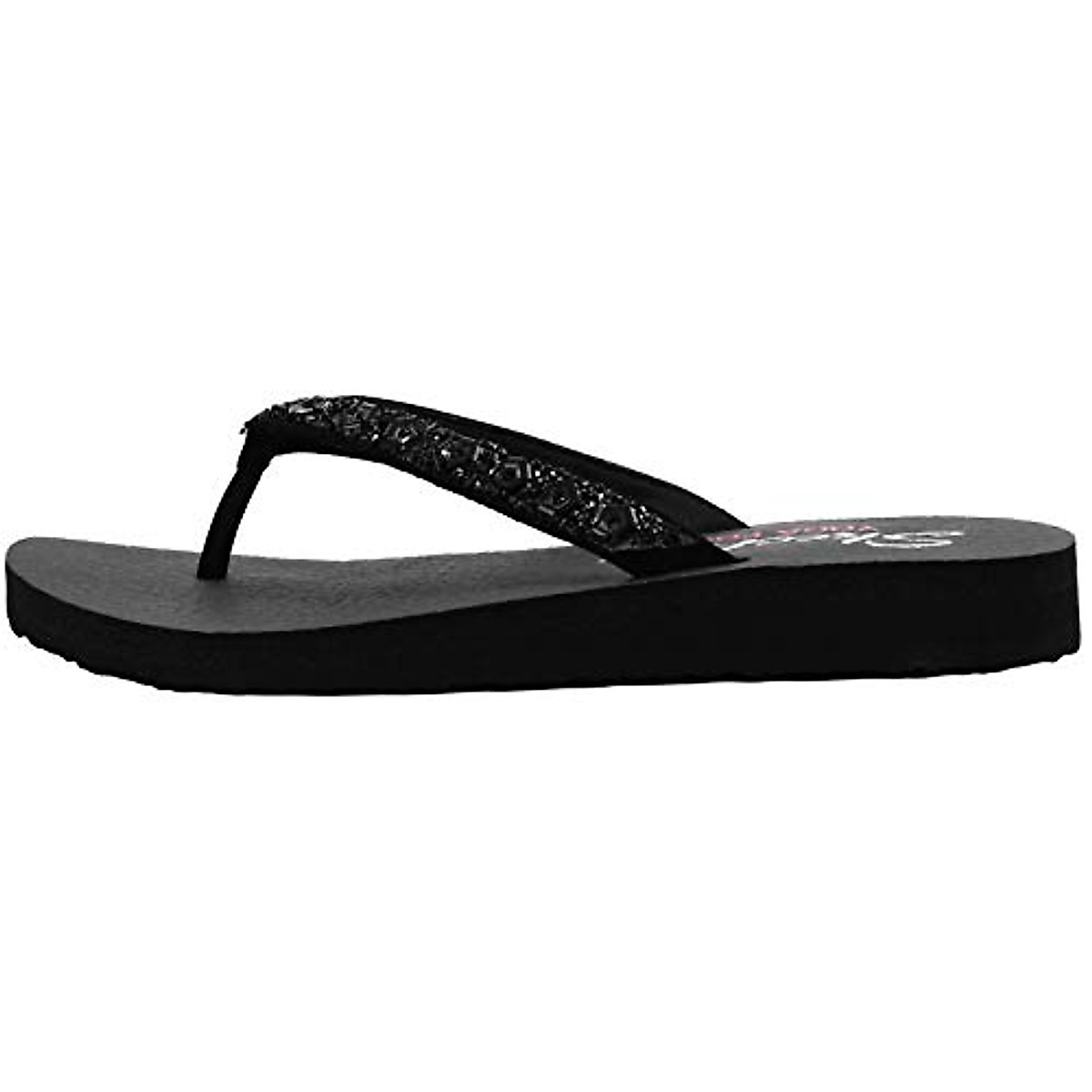 Skechers Women's Meditation-Daisy Delight Sport Sandal Black/Black 8 Wide