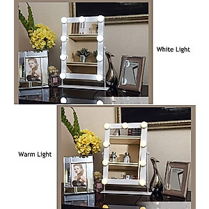 LIMEI-ZEN Vanity Mirror Cosmetic Dresser Lighting Kit with LED Bulbs Hollywood Style Makeup Mirror Dimmable Light Bulb White Wall Mirror Mirrors