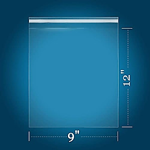 iMailer 200 Count - 9" x 12" Self Seal Clear Cello Cellophane Resealable Plastic Poly Bags for A4, Letter Sized Documents, Marketing Materials, Clothes