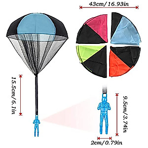 SUPRBIRD Parachute Toys for Kids, 10 Pcs Tangle Free Throwing Toy Parachute, Outdoor Flying Parachute Men Toy, Army Soldiers Guys Toy, No Battery Throwing Hand Toy for Kids Party Favor