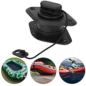 Black PVC Plastic Drain Valve with Rope Lightweight Easy to Operate Drain Valve for Inflatable Boats Fishing Boat Kayak Replaceable Accessory
