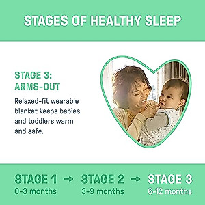 SwaddleMe by Ingenuity Night Sack Sleeper, for Ages 6-12 Months, 16-24 Pounds, Up to 30 Inches Long, 2-Pack Loose-fit Baby Swaddle Sack Wearable Blanket