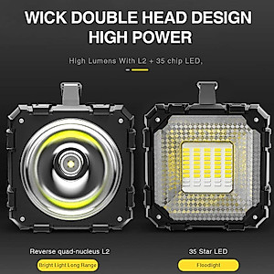 LED Spotlight Flashlight,Rechargeable Flashlight 4000LM 10000mAh High-Powered Spotlight Flashlight Searchlight Camping 3+4 Lights Modes LED Handheld Flashlight Waterproof as a Power Bank