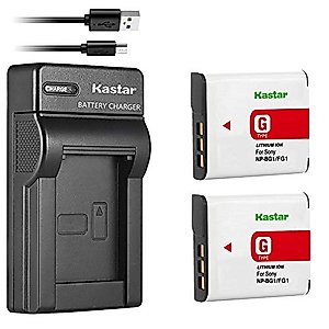Kastar Battery X2 + Slim USB Charger for Sony NP-BG1 NP-FG1 Battery Sony Cybershot DSC-HX5V, DSC-HX9V, DSC-W30, DSC-W35, DSC-W50, DSC-W55, DSC-W70, DSC-W80, DSC-W290, DSC-H10, H20, H50, H55, H70, H90