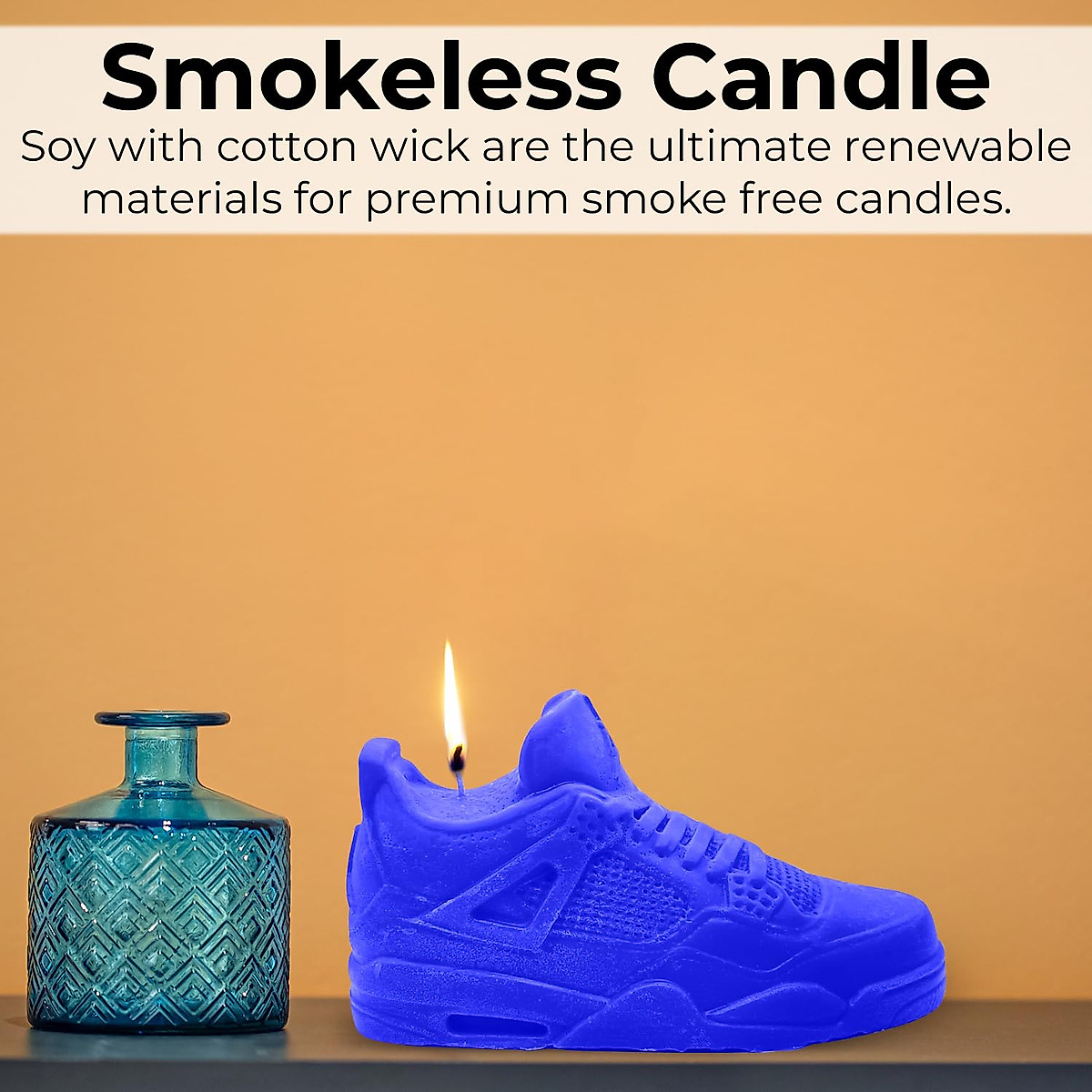 Sneaker Candle for Sneakerhead - Shoe Candle Gifts for Sneaker Heads, A Impressive Realistic Detail, Cake Topper Fun Gift A_J4 (Small, Blue)
