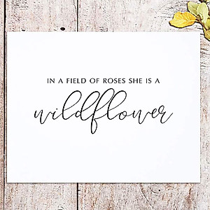 In a Field of Roses She is A Wildflower Print, Girl Nursery Prints, Girl Quotes, She is a Wildflower Wall Art, Quote Prints for Girl Baby, Nursery Wall Decor, No Frame (8X10 INCH)