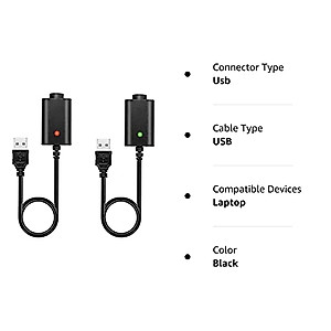 USB Cable Smart Wireless USB Charger Wireless Rechargeable Overcharge Protection for Adapter Devices with LED Indicator USB Electronics [2 Pack]
