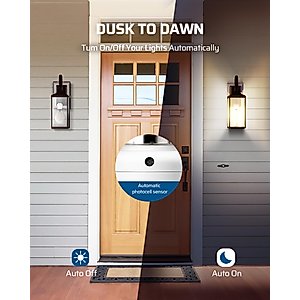 DEWENWILS Light Sensor Socket for Light Fixtures, Automatic Dusk to Dawn Light Bulb Sockets, Compatible with Incandescent/CFL/LED/Halogen Bulbs, 2 Pack