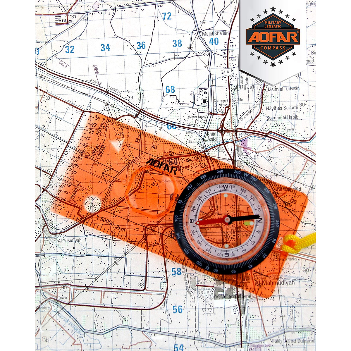 AOFAR Orienteering Compass AF-5C for Hiking, Boy Scout Compass for Kids - Professional Field Compass for Map Reading,Navigation and Survival Lightweight - Mini Camping Compass