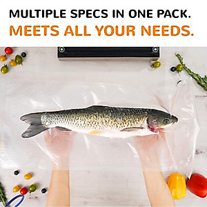 All-in-One Variety Pack Vacuum Sealer Bags & Rolls – 50x 6''x10'', 70x 8''x12'', 2 Rolls 11''x20', 2 Rolls 8''x20' – Premium Commercial-Grade for Food Storage, Meal Prep, & Sous Vide, Wevac