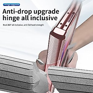 PUROOM for Samsung Galaxy Z Fold 5 Hinge Coverage Protective Case Transparent Plating PC with Pen Holder Kickstand Screen Protector All-Inclusive Case (z fold 5, Rose Gold)