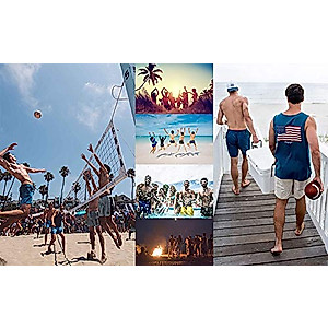 feprena 50th Birthday Mens Swim Trunks,50 Cool Fun Style Happy,Quick Dry Swim Shorts with Mesh Lining Funny Swimwear Bathing Suits,Red Black White (L)