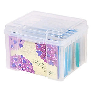 Greeting Card & Craft Keeper by Simply Tidy - Acid Free Storage Organizer for Cards, Pictures, Envelopes, and Arts & Crafts - Bulk 6 Pack