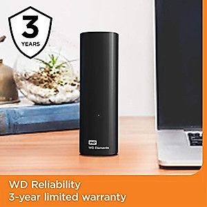 Western Digital 16TB Elements Desktop External Hard Drive, USB 3.0 for plug-and-play storage - Western DigitalBWLG0160HBK-NESN