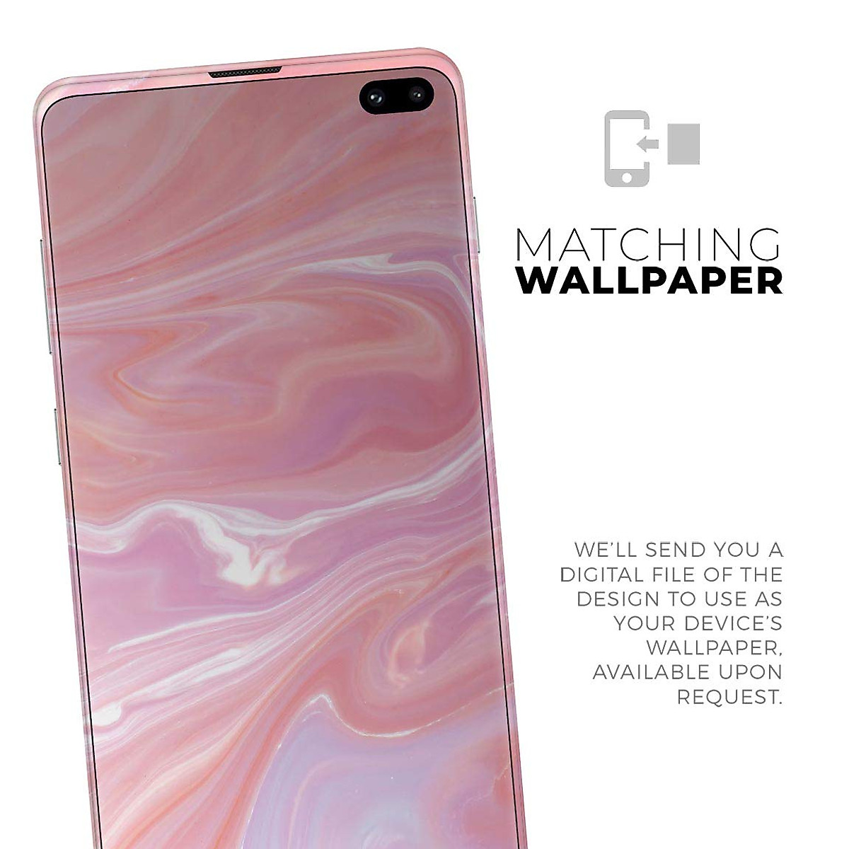 DesignSkinz Marbleized Pink Paradise Protective Vinyl Decal Wrap Skin Cover Compatible with The Samsung Galaxy S20 (Screen Trim & Back Glass Skin)