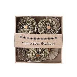 Creative Co-Op Paper Garland In Kraft Box, Multicolor