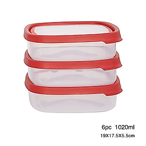 Wham 6PCS BPA Free Reusable Plastic Container Food Saving Storage Set Safe Food Box Set - Airtight, Leakproof, Microwave, Freezer & Dishwasher Safe, Set of 3, (4 Cup)