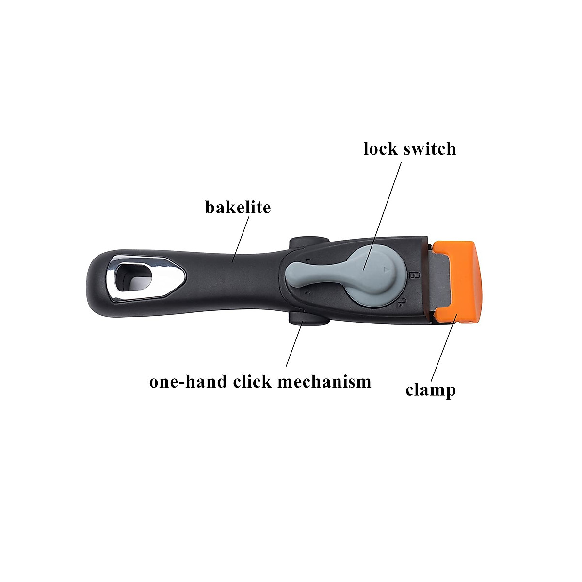 lzteck 2 Sets Detachable Removable Pot Handle,Universal Pot & Pan Handle,Pot Handle Replacement,Scald-Proof Bakelite Pot Clip,Bowl Pot Pan Grip,For Flanging pans,Free Size.