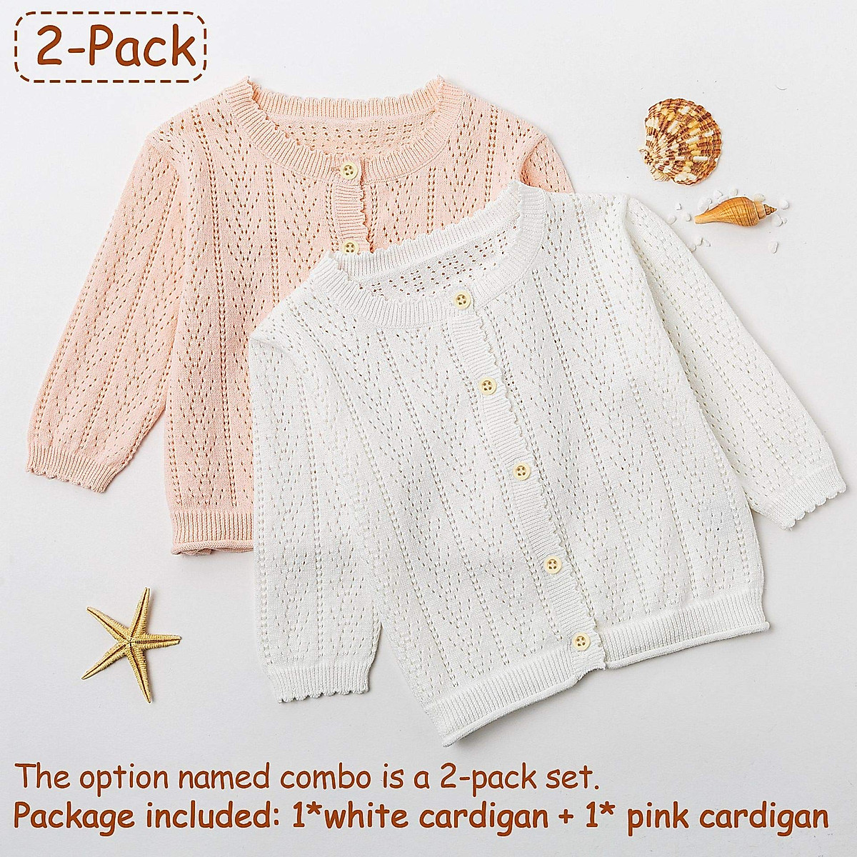 Simplee kids Baby Girl Thin Sweater Solid Cardigans Baby Girls Long Sleeve Coat Cardigan for Spring 2-3 Years
