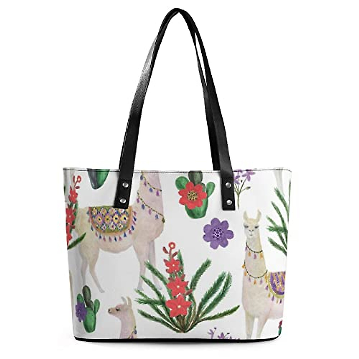 Womens Handbag Cacti And Alpaca Leather Tote Bag Top Handle Satchel Bags For Lady