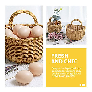 BESTOYARD 2pcs Woven Storage Basket shelf basket sundries storage basket rattan wall outdoor pots hanging rattan basket baskets jute small storage basket wall flower basket bread flowers pp