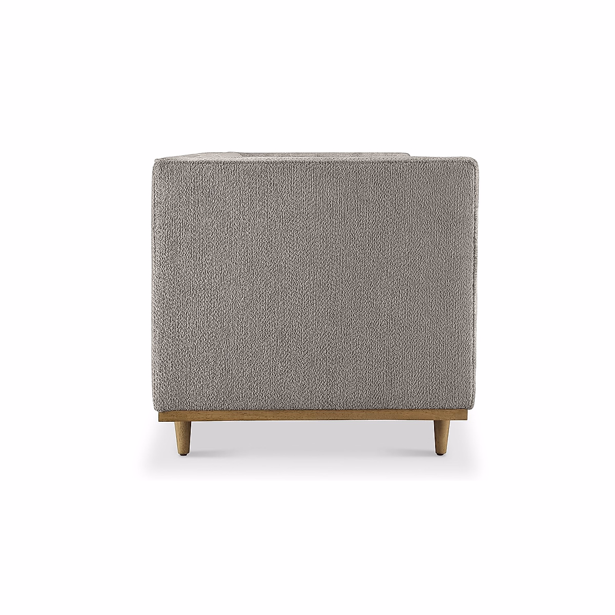 CHERS 79 Inch Sofa Couch with Button Tufted Back, Vintage Mid Century Modern Sofa, Fabric Upholstered Loveseat, 2-Seater Couches for Living Room, Bedroom, Office, Square Arms, Solid Wood Legs, Gray