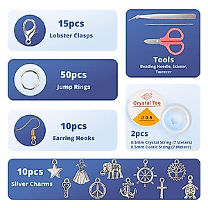 KRAFFY 35000+Pcs 2mm Glass Seed Beads for Jewelry Making, Bracelets, Rings, Necklace, Waist Chains - Small Beads Set with Charms Letters and Hearts - Women Girls Kids DIY Beading Kit