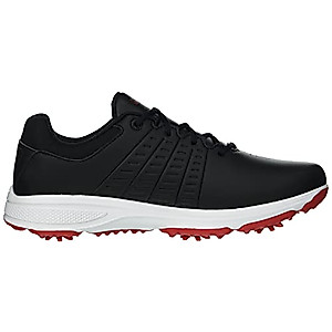 Skechers Men's Torque Waterproof Golf Shoe, Black/Red Sole, 10