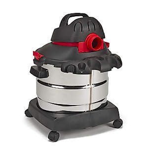 Shop-Vac 5989405 8 Gallon Wet/Dry Vacuum, 6.0 Peak HP, Stainless Steel, 12 Ft Hose, Ideal for Home & Commercial Use