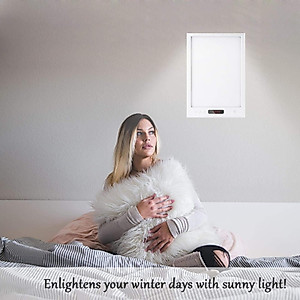 Light Therapy Lamp UV-Free 12000 Lux with Sunrise Sunset Simulation, Wake-up Light with 40 Level Adjustable Brightness, 5 Timer Function, Full Spectrum LED Sunlight for Home Office