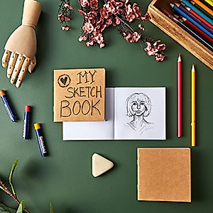 48 Pack Mini Kraft Paper Notebooks, Unlined Blank Journals for Kids, Sketchbooks for Classroom, Party Favors, 24 Sheets (4 x 4 In)