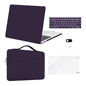 MOSISO Compatible with MacBook Pro 13 inch Case M2 2024, 2023, 2022-2016 A2338 M1 A2251 A2289 A2159 A1989 A1708 A1706, Plastic Hard Case&Bag&Keyboard Skin&Webcam Cover&Screen Protector,Lavender Purple