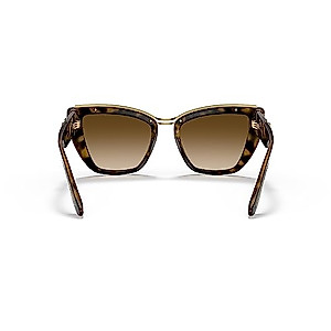 Dolce & Gabbana Women's Round Fashion Sunglasses, Havana/Gradient Brown, One Size