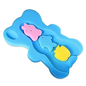 NEAGLORY Baby Infant Bath Sponge Baby Bath Mat Newborn Cushion, Blue