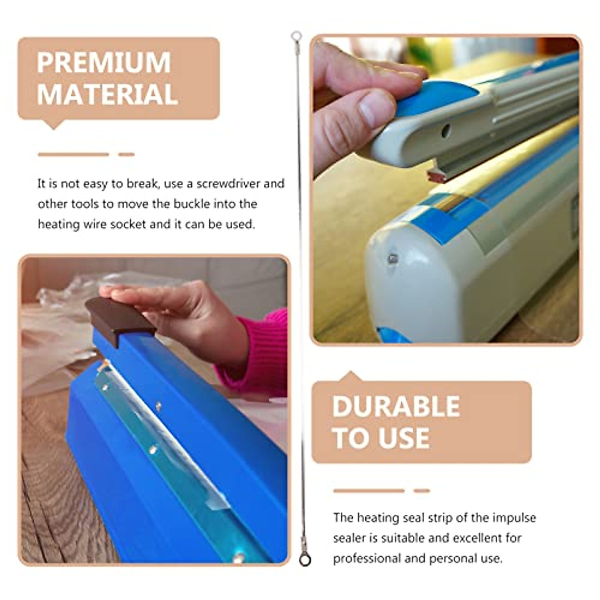 iplusmile 5 Pieces 12 inch Impulse Sealer Replacement Element Grip, Sealer Heating Element Service Spare Repair Parts Kits for Heat Sealer Machine (300mm)