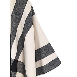 Moss Rose Women's Travel Plaid Shawl Wrap Open Front Poncho Cape for Fall Winter Holiday Gift