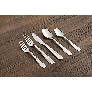 Cambridge Silversmiths Waylen Mirror 40-Piece with Rustic Bronze Buffet Flatware Set