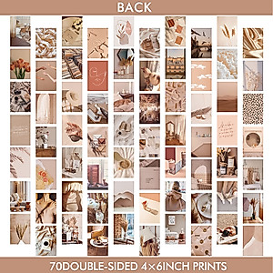 LIIGEMI 70PCS Botanical Wall Collage Kit Aesthetic Pictures，Bedroom Decor for Teen Girls, VSCO Room Decor, Boho Trendy Decor Photo Collection，Double- Sided, 70 Set 4x6 Inch