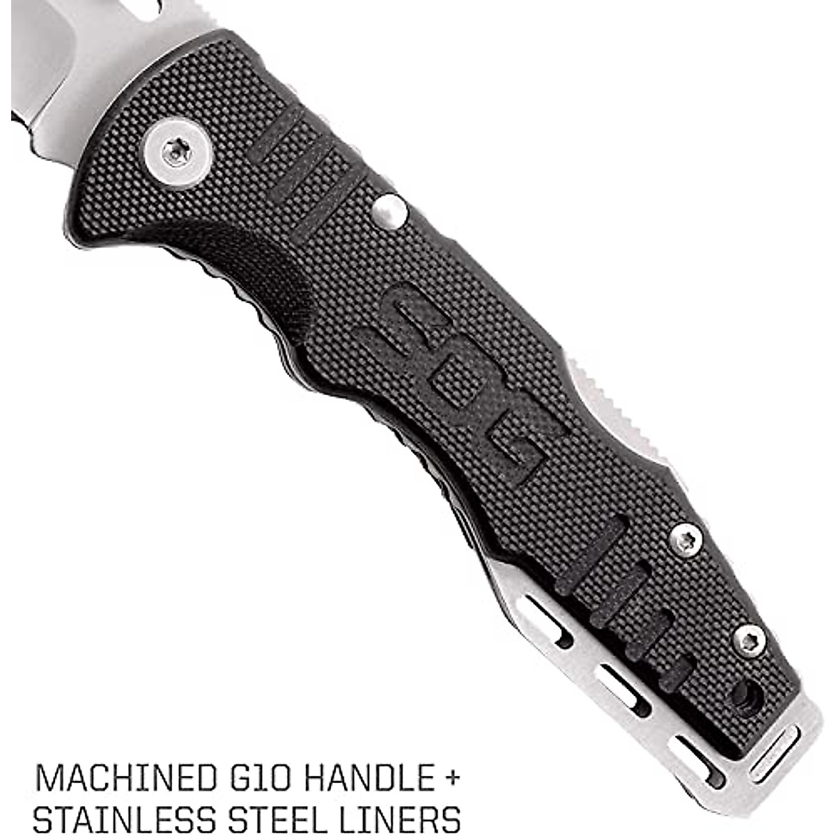 SOG Salute Mini Tactical Knife- EDC Folding Pocket Knife with 3.1 Inch Blade, Adjustable Thumb Stud and Low Carry Bayonet Clip, Bead Blasted (FF1001-CP)