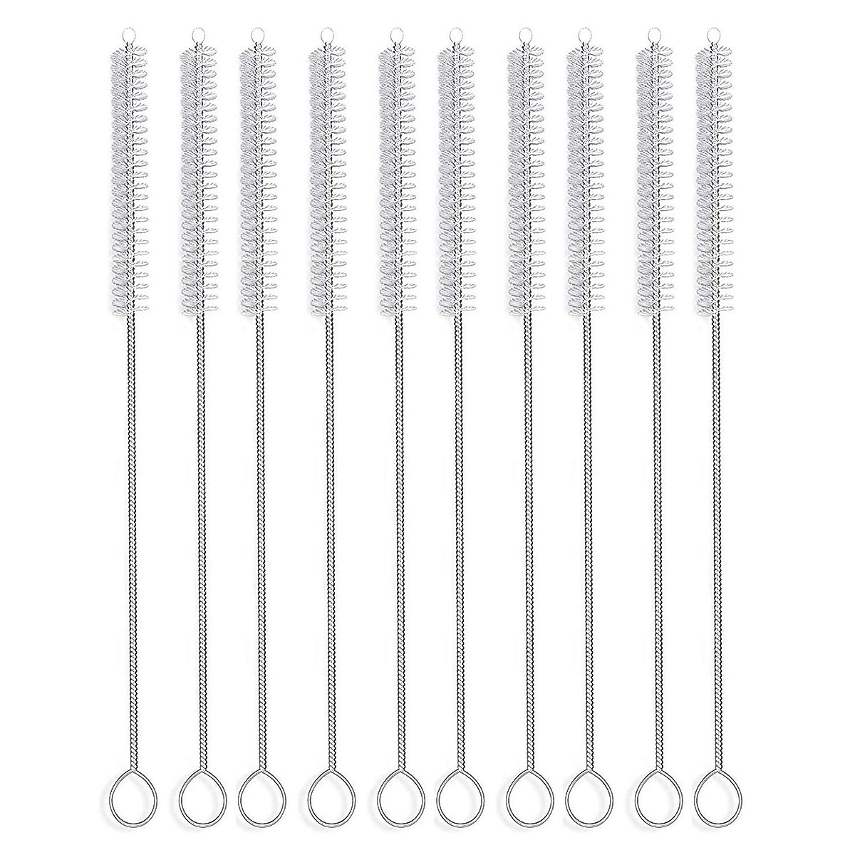 Long Straw Brush, Nylon Pipe Tube Cleaner 10-ihch X 2/5-inch Set of 10