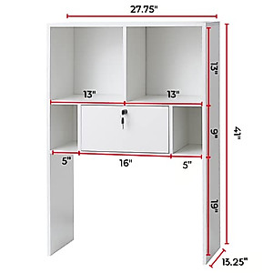 Yak About It Locking Safe Bookshelf - Desktop - White