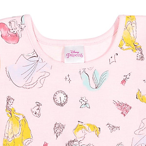 Disney Princess Belle Cinderella Ariel Toddler Girls French Terry Skater Dress Mulan Pink 4T