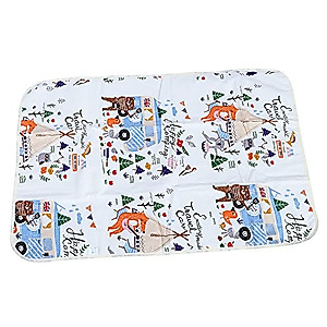OKOVO Urine Pad,Baby Changing Nappies Pad,Waterproof Baby Cotton Urine Mat,Breathable Newborn Baby Mattress Urine Infant Diaper Pad, Nappy Urine Diaper Cover (Fox and Bird)