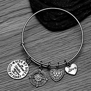 Infinity Collection Cousin Gift, Cousins Charm Bracelet, Side By Side or Miles Apart Adjustable Bangle, Cousin Jewelry for Women, Gift for Cousins, Cousins make the best friends